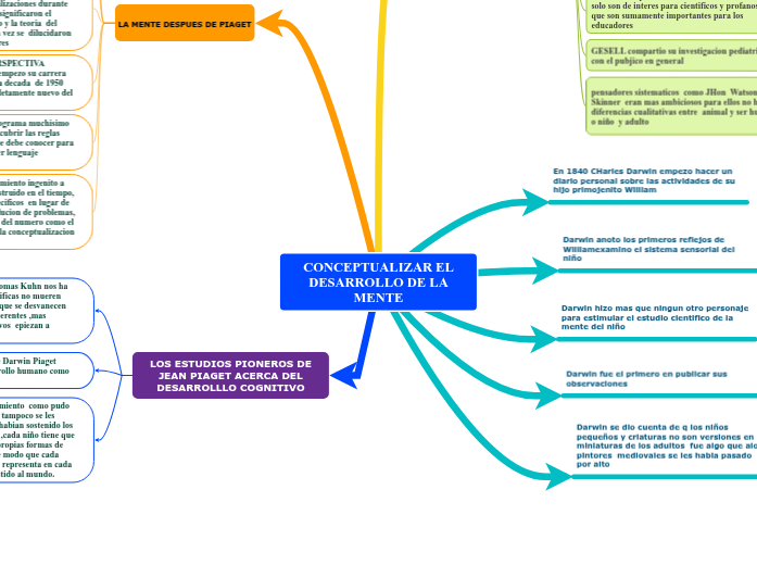 CONCEPTUALIZAR EL DESARROLLO DE LA MENTE - Mind Map